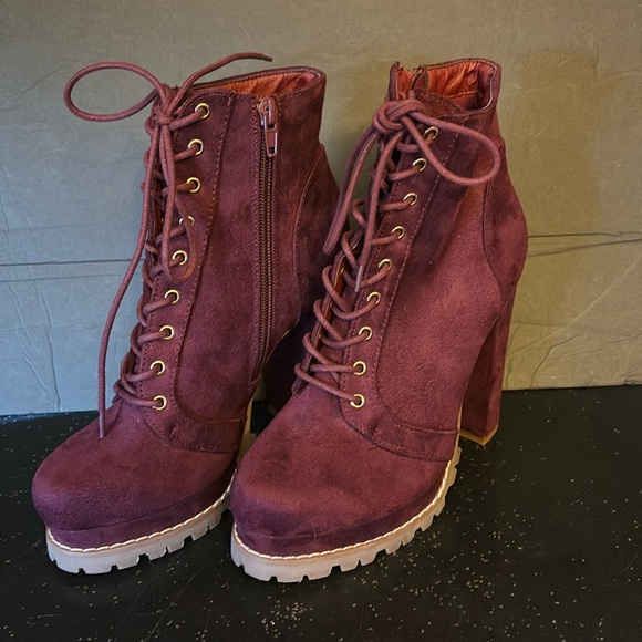 Liliana | Shoes | Liliana Platform Heal 4 34 Inch Heal Burgundy With ...